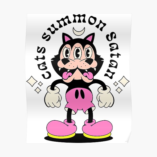 "Cat summon satan" Poster for Sale by kawaiiplaze | Redbubble
