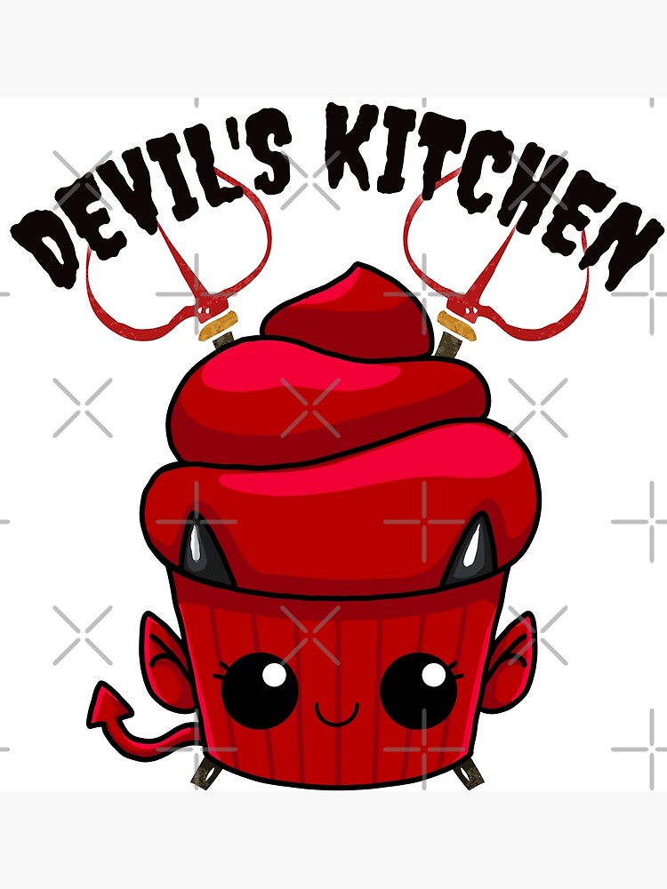"Halloween Devil Kitchen Funny Cupcake" Poster for Sale by Alienbunker | Redbubble