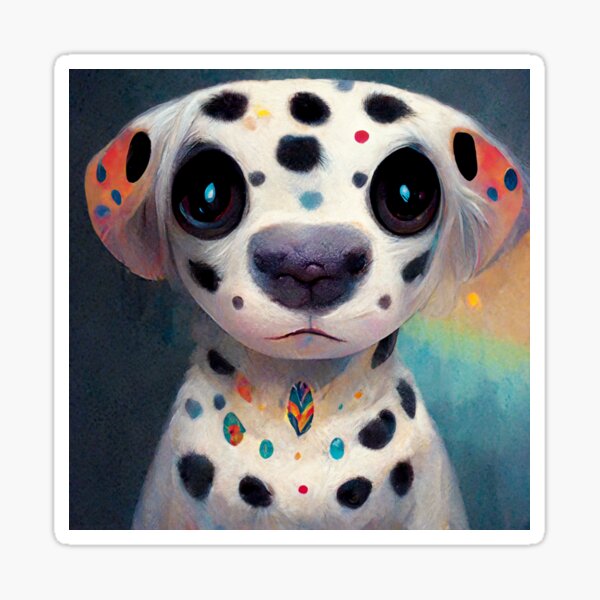 "Rainbow dalmatian " Sticker for Sale by TriacFox | Redbubble