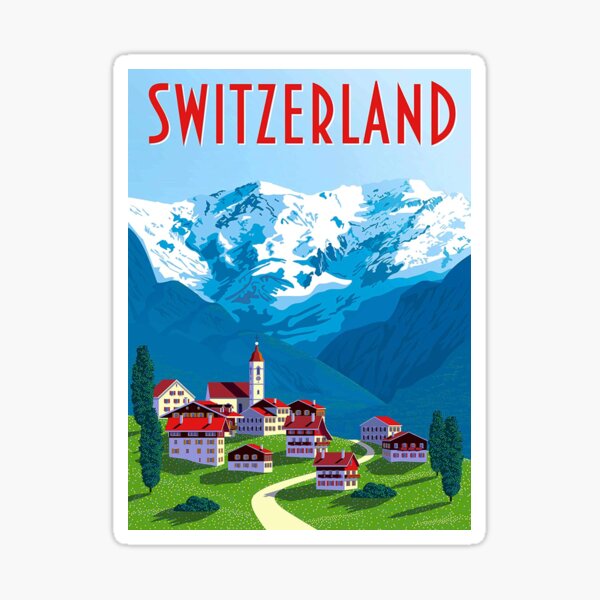 "Travel to Switzerland Poster" Sticker for Sale by TimothyEdmonds ...