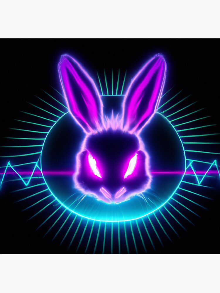 "Synthwave rabbit " Sticker for Sale by SonarBat | Redbubble