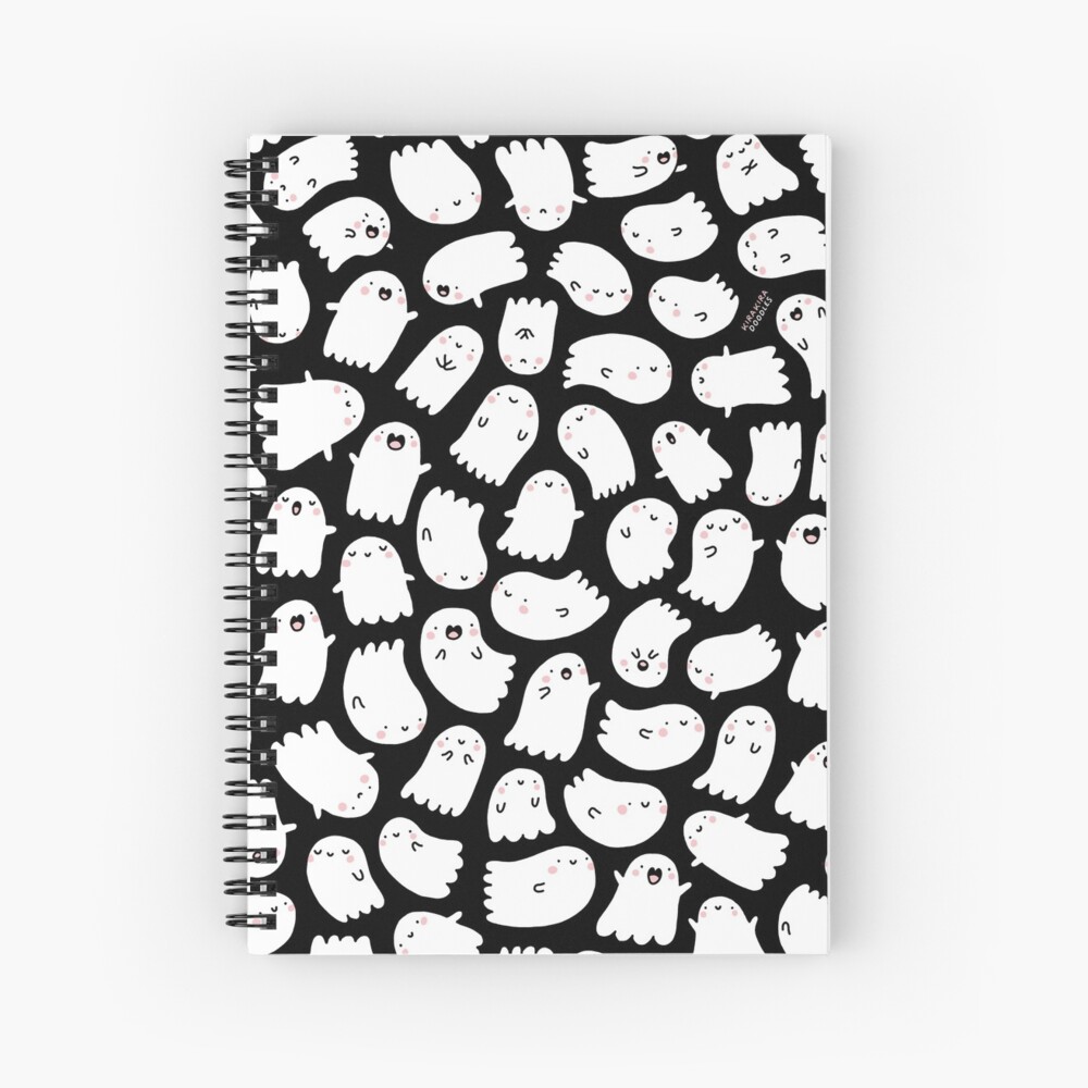"Spooky Kawaii Ghosts" Spiral Notebook by KiraKiraDoodles | Redbubble