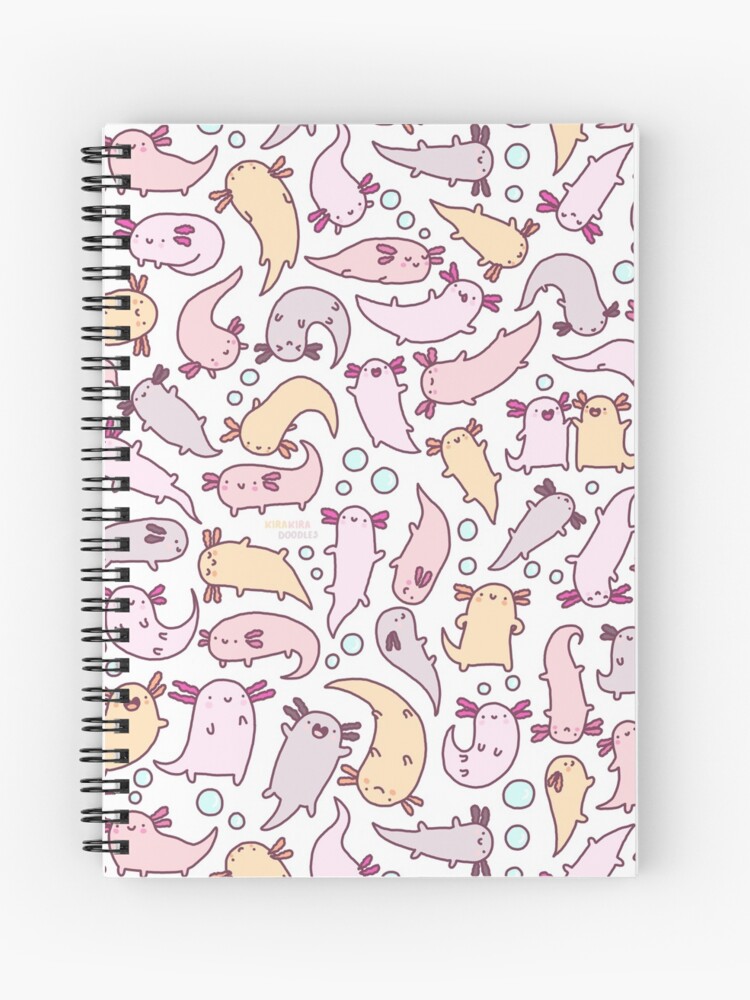 "Adorable Axolotls" Spiral Notebook for Sale by KiraKiraDoodles | Redbubble