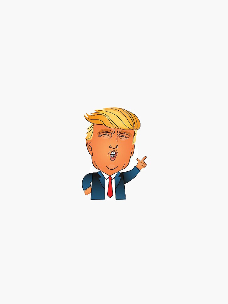"Trump Cartoon Sticker" Sticker for Sale by FoxtrotTeddy | Redbubble
