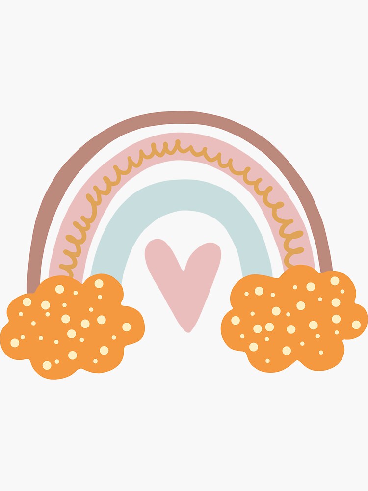 "Earthy Pastel Colors Boho Rainbow" Sticker for Sale by rainbowify ...