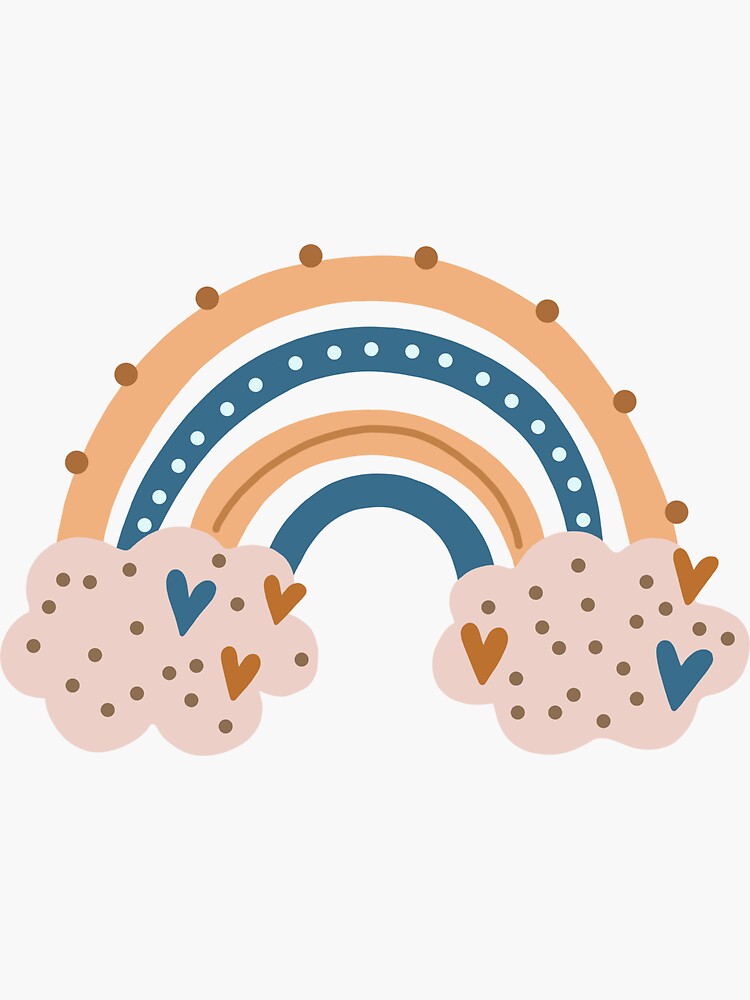 "Earthy Pastel Colors Boho Rainbow" Sticker for Sale by rainbowify ...