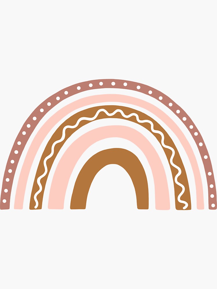 "Earthy Pastel Colors Boho Rainbow" Sticker for Sale by rainbowify ...