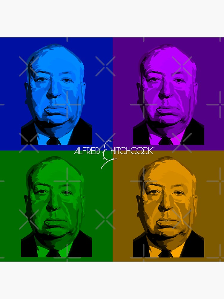 "Fanart Alfred Hitchcock drawing in pop-art" Sticker for Sale by ...