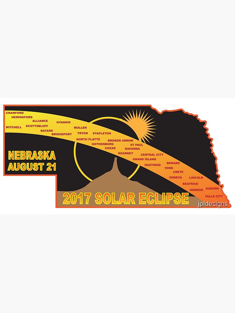 Póster «Eclipse solar 2017 a través de la ilustración del mapa de las ...