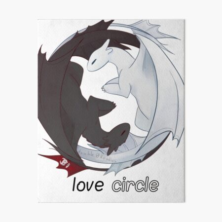 "Dragon Heart Toothless and Light Fury" Art Board Print for Sale by ...