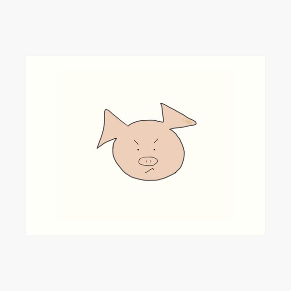 "Angry Pig Face, incandescent " Art Print for Sale by PiggingJapan ...