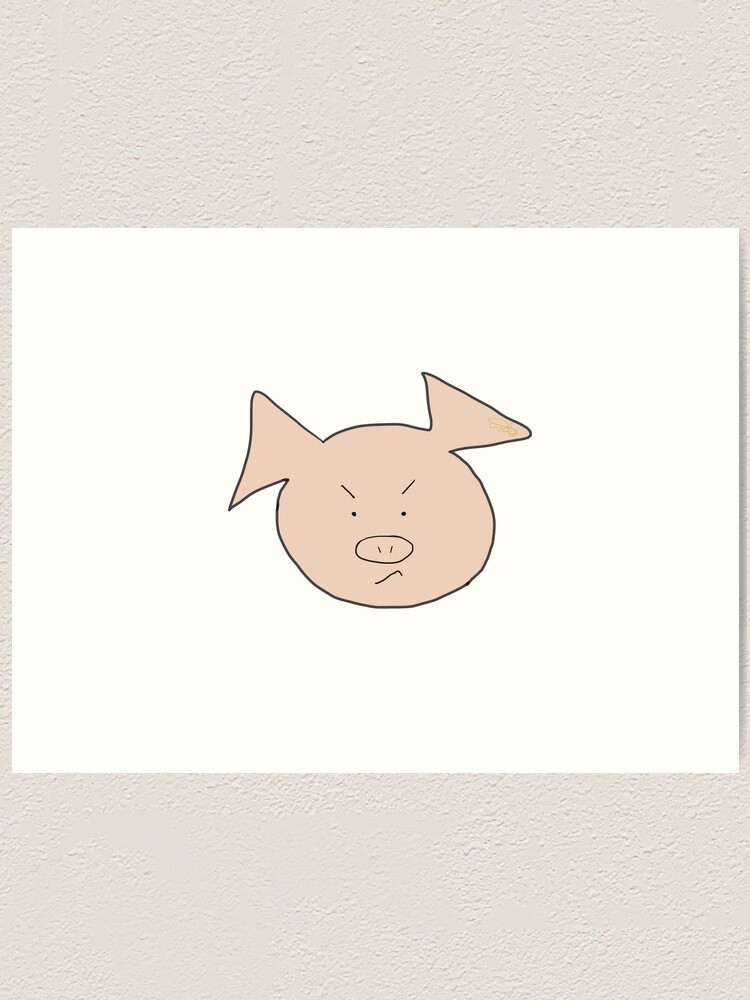 "Angry Pig Face, incandescent " Art Print for Sale by PiggingJapan ...