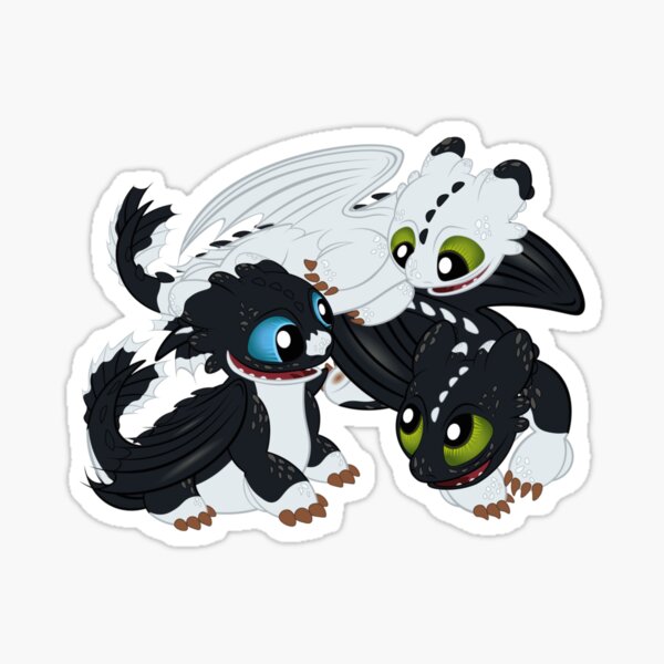 "Dragon Heart Toothless and Light Fury T-Shirt" Sticker for Sale by ...