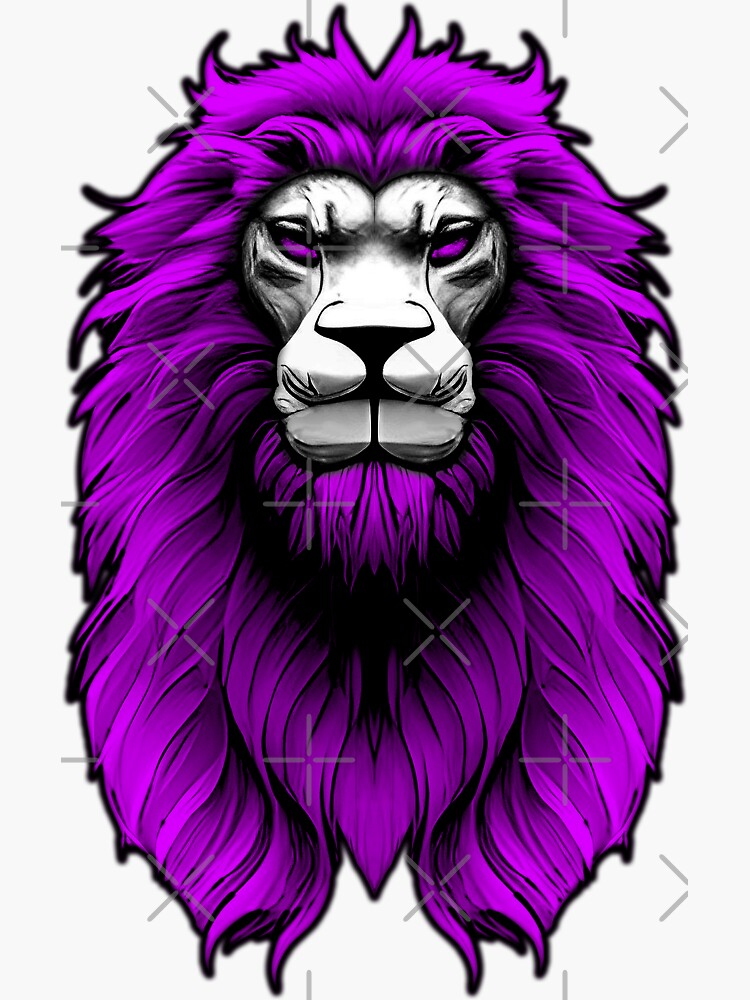 "Purple Lion" Sticker for Sale by DesignJoker | Redbubble
