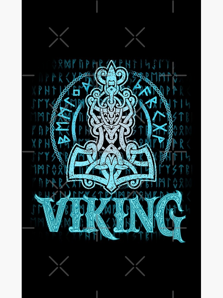 "Viking Runes, Hammer Thor Medieval Viking Symbol" Art Print for Sale ...