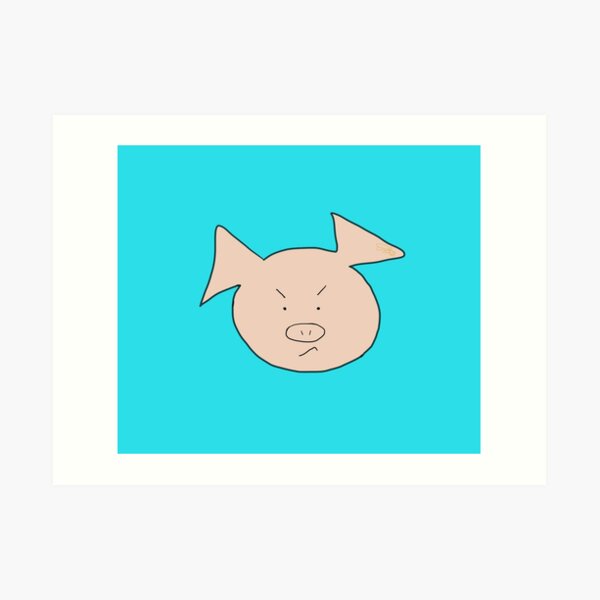 "Angry Pig Face B, angry" Art Print for Sale by PiggingJapan | Redbubble