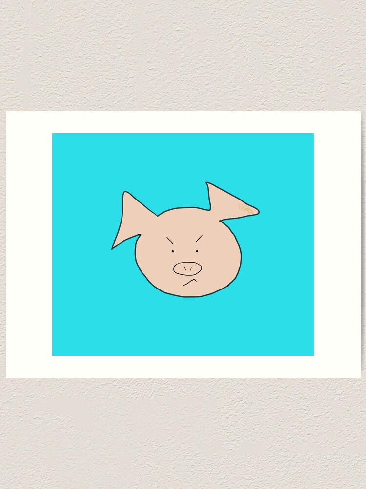 "Angry Pig Face B, angry" Art Print for Sale by PiggingJapan | Redbubble