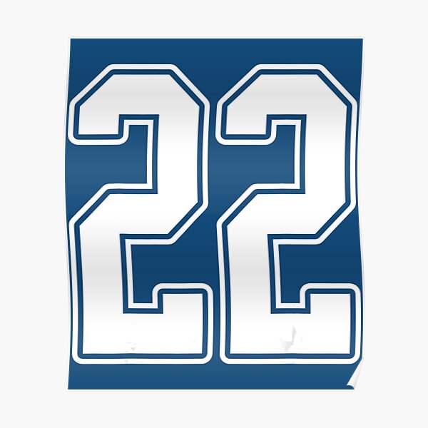 Póster «# 22 Esquema blanco Número 22 Estilo de camiseta de fanático de ...