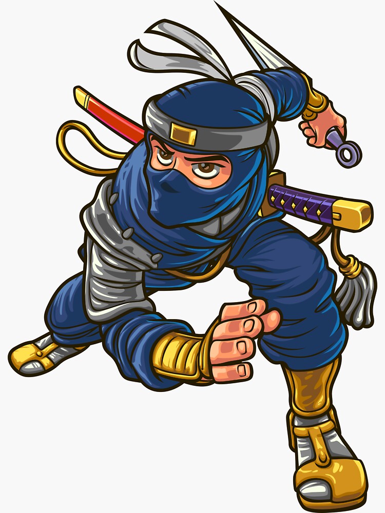 "Cartoon Silent Ninja" Sticker for Sale by Rittichai | Redbubble
