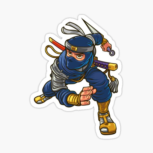 "Cartoon Silent Ninja" Sticker for Sale by Rittichai | Redbubble