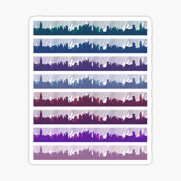 "Rain in the city" Sticker for Sale by OzieArt | Redbubble