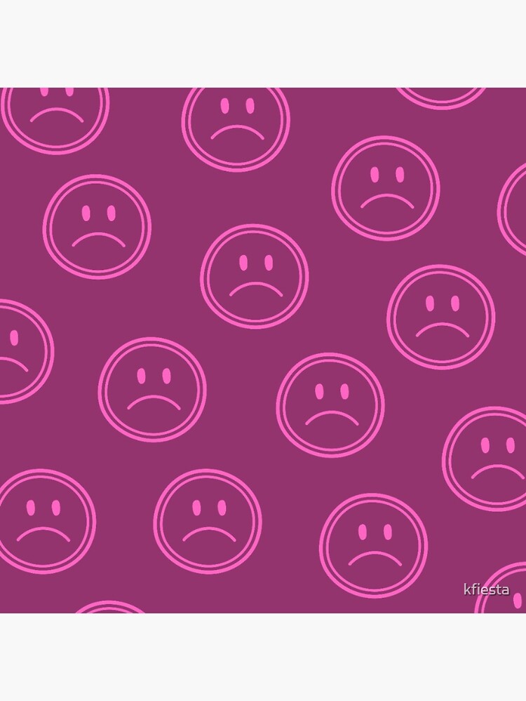 "Pink sad face emoji " Poster for Sale by kfiesta | Redbubble