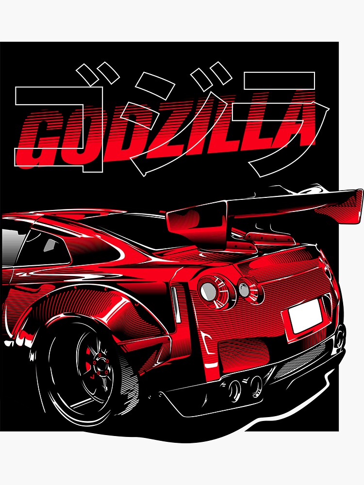 "GTR R35 Godzilla Skyline Racing Car Turbo Drift" Sticker for Sale by ...
