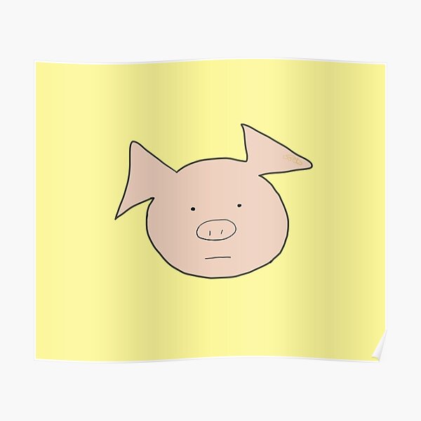 "Blank Pig Face Y, blank" Poster for Sale by PiggingJapan | Redbubble