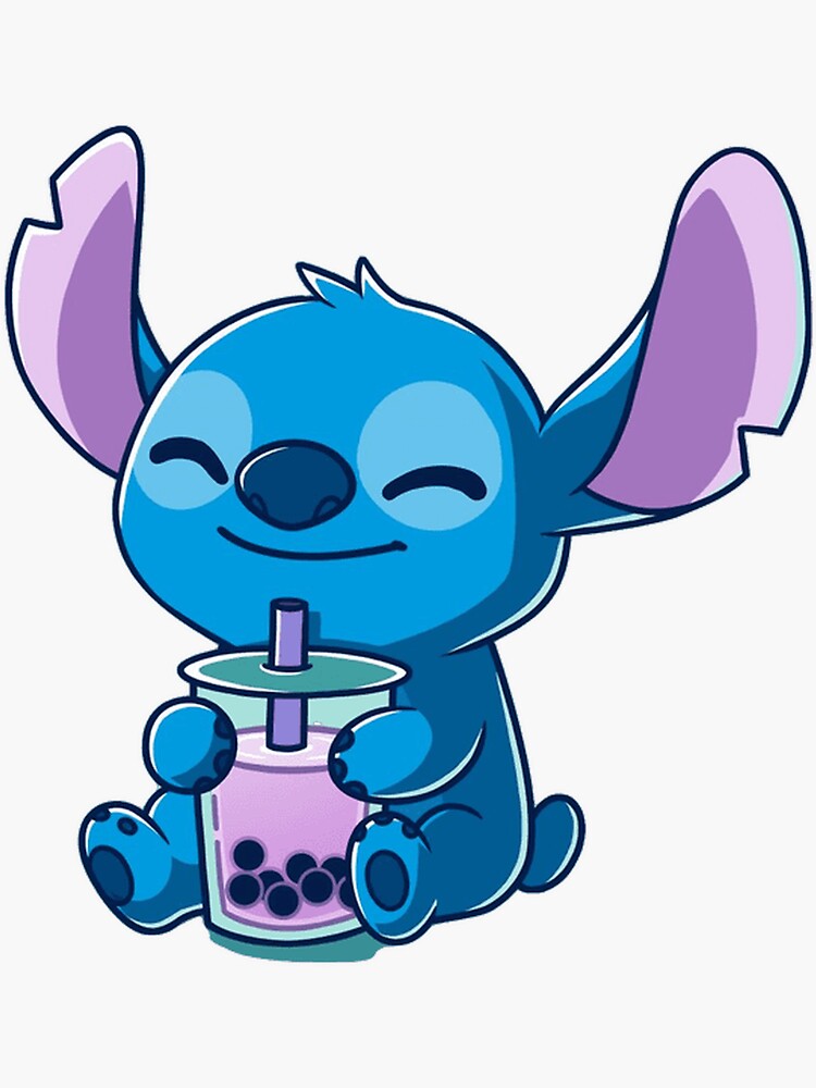 "Boba Stitch!" Sticker for Sale by Super-Designz | Redbubble