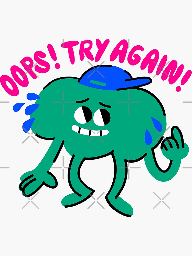 "OOOPS! TRY AGAIN Sticker, Motivation Feedback Sticker" Sticker for ...