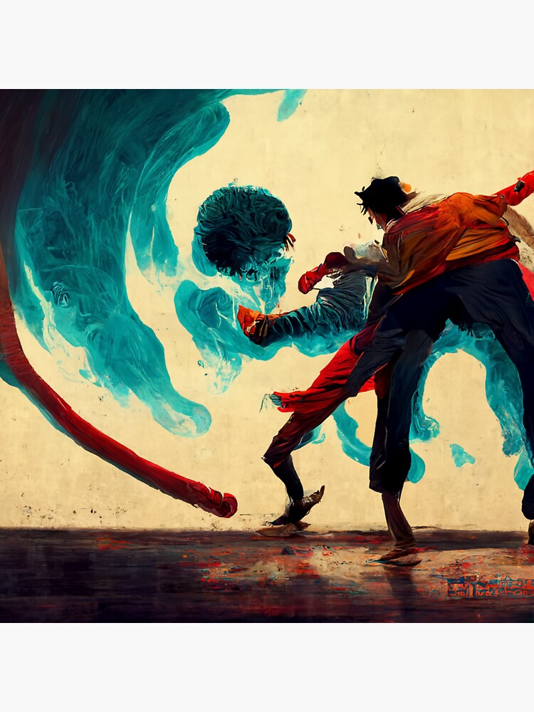 "Kamisama luffy vs elastic man" Sticker for Sale by MultiversOfArt ...