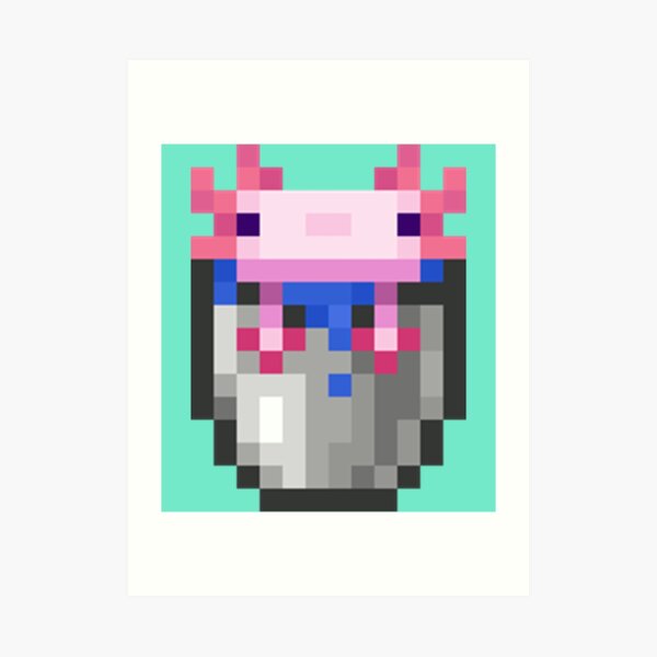 "Minecraft Bucket of Axolotl" Art Print for Sale by boscioguidena ...