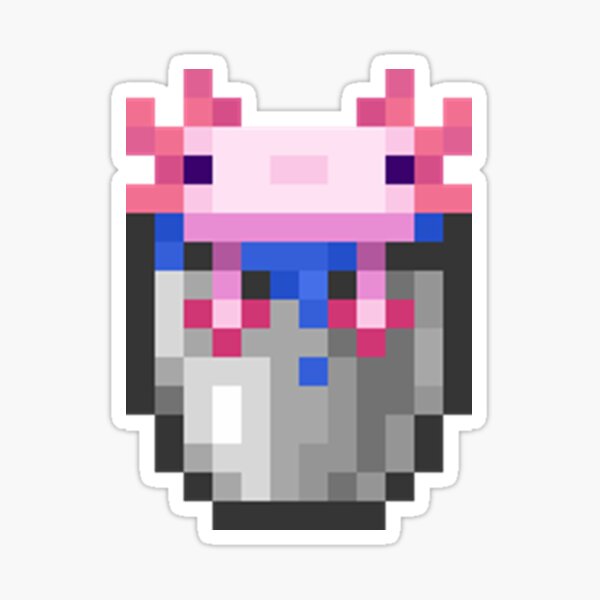"Minecraft Bucket of Axolotl" Sticker for Sale by boscioguidena | Redbubble
