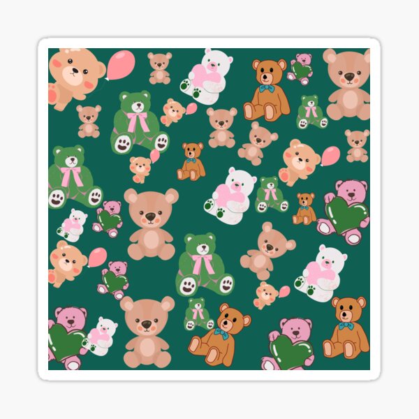 "Teddy bear pattern-art" Sticker for Sale by EmaanMehmood | Redbubble