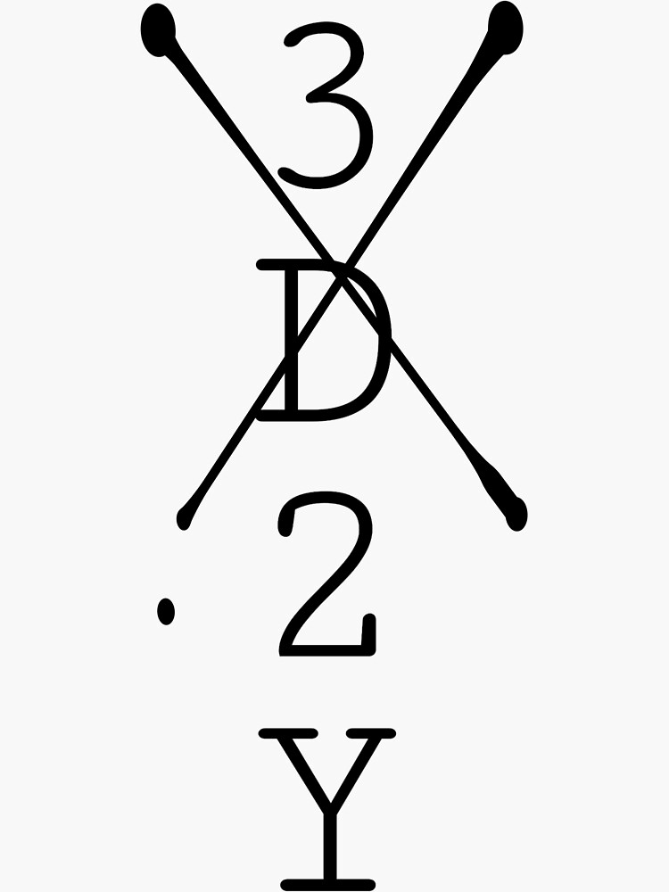 "3D2Y." Sticker for Sale by RezBy | Redbubble