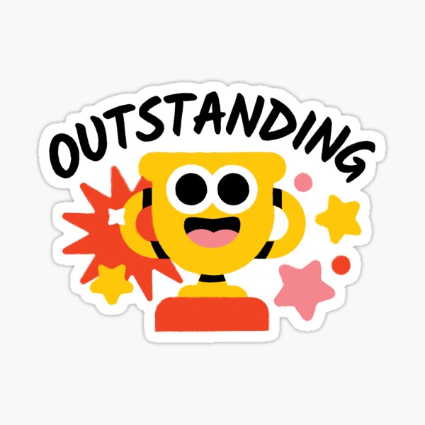"OUTSTANDING Sticker, Motivation Feedback Sticker" Sticker for Sale by ...