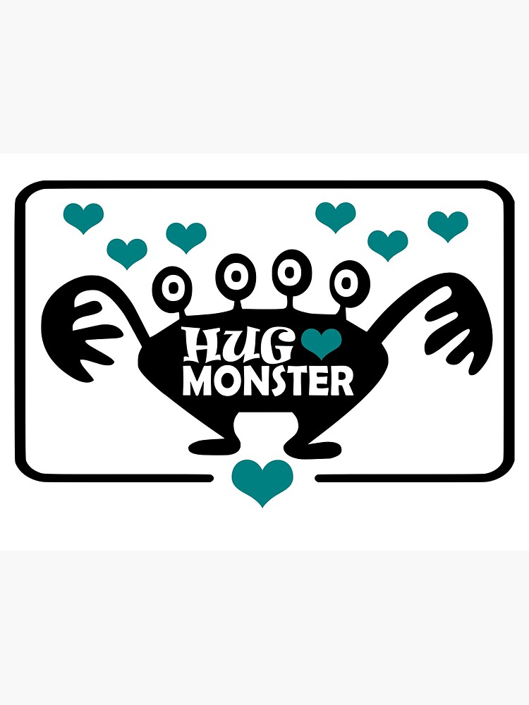 "Hug Monster / Monster Hug / Free Hugs (Dark Teal Heart Version ...