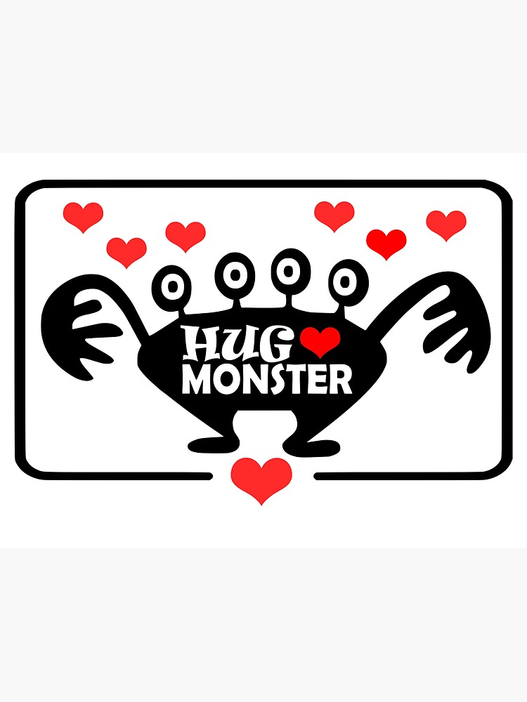 "Hug Monster / Monster Hug / Free Hugs (Red Heart Version)" Sticker for ...