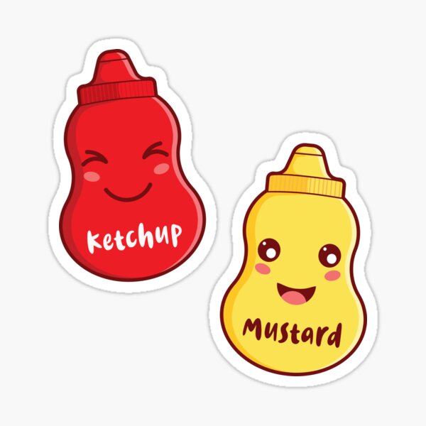 "Ketchup and Mustard" Sticker for Sale by hixonhouse | Redbubble