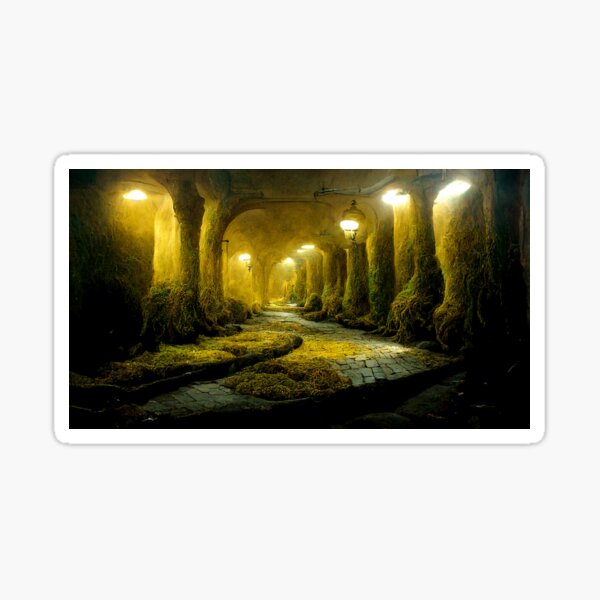 "Street of an old underground city" Sticker for Sale by Art-Int | Redbubble