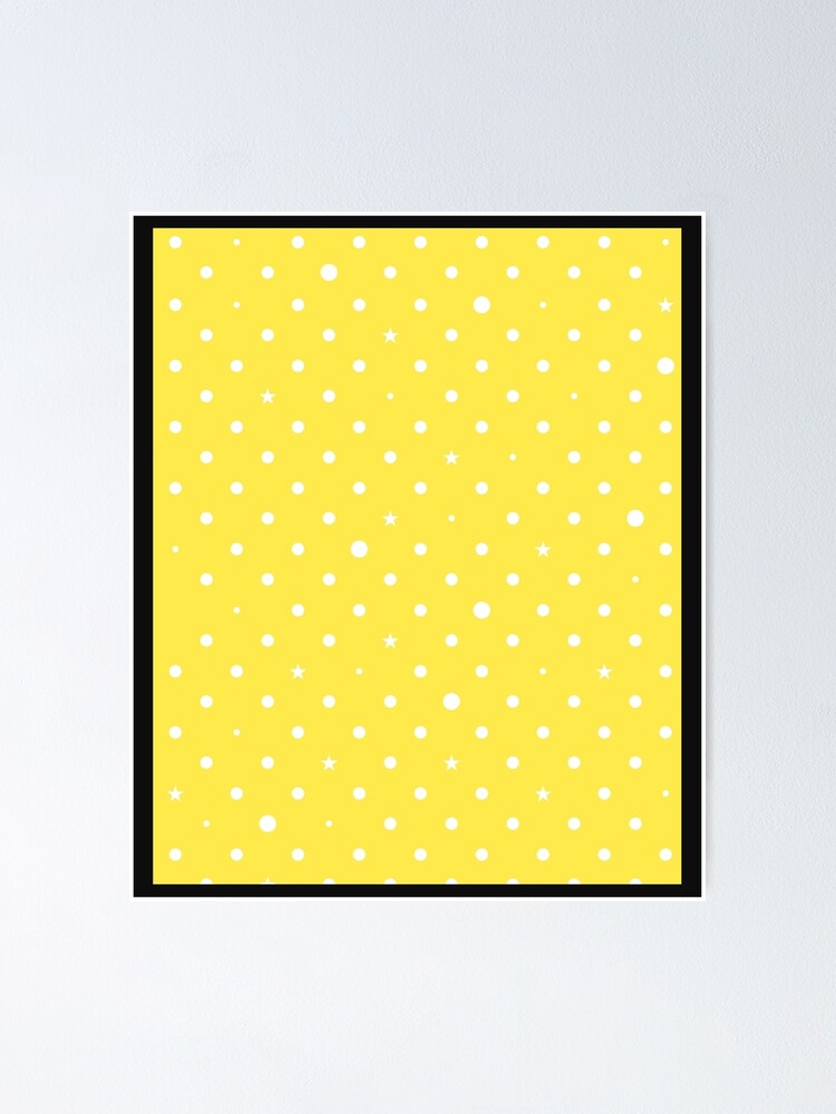"Preppy, Yellow, Stars, Polka Dot, Preppy Aesthetic Graphic " Poster ...