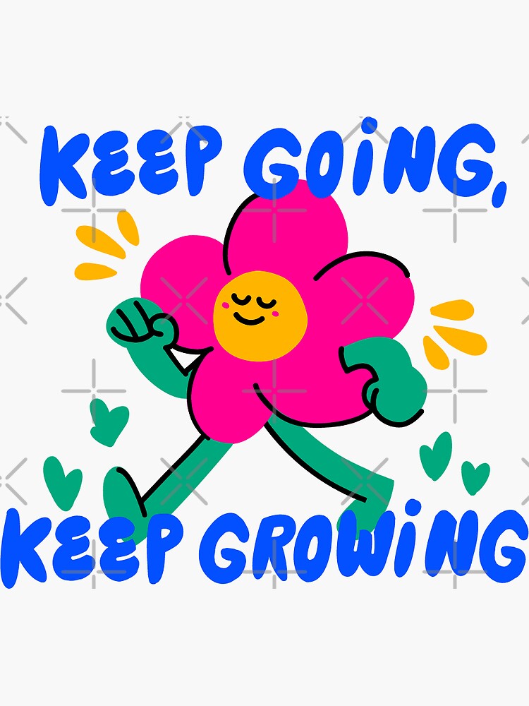 "KEEP GOING,KEEP GROWING Sticker, Motivation Feedback Sticker" Sticker ...