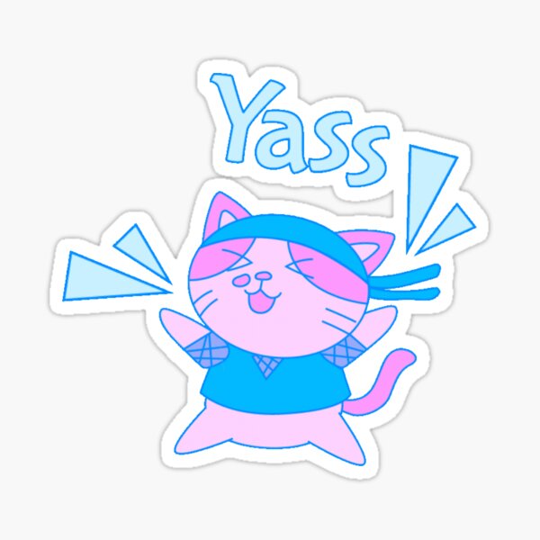 "Yass Sticker,Funny Ca, Motivation Feedback Sticker" Sticker for Sale ...