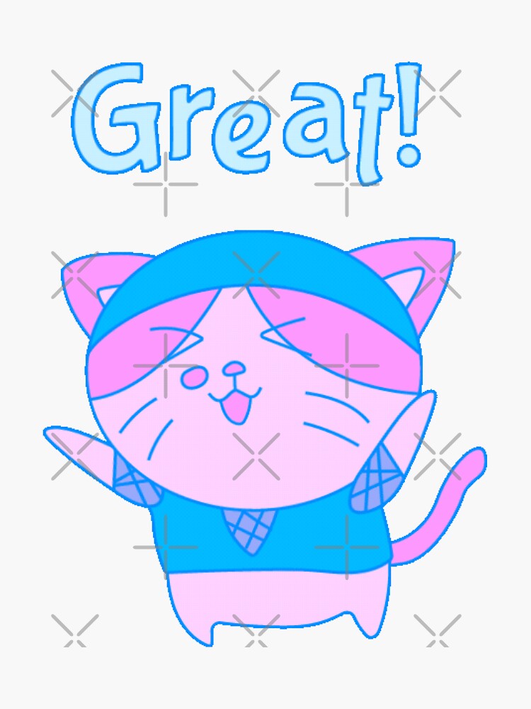 "Great Cat Sticker, Motivation Feedback Sticker" Sticker for Sale by ...