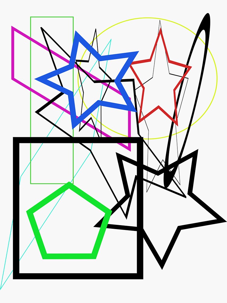 "Shapes overlapping each other" Sticker for Sale by Scrambledwords ...