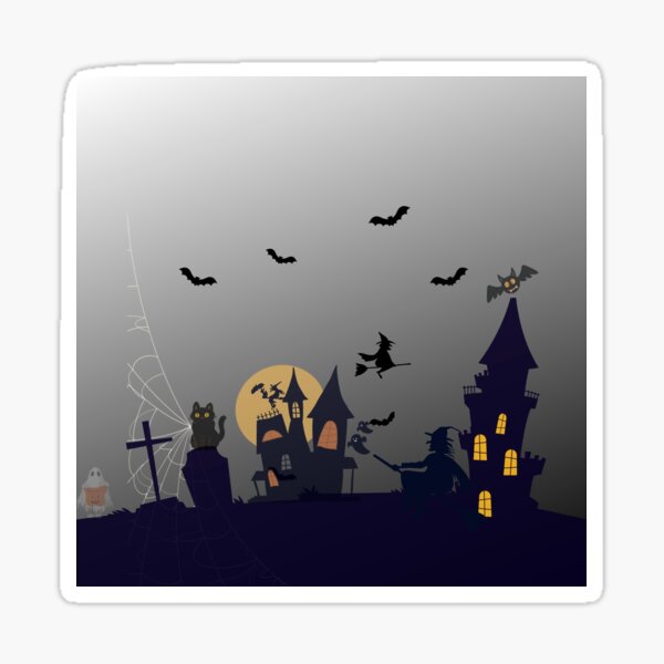 " Haunted House, Scary Ghost House " Sticker for Sale by Hayatartdesign ...