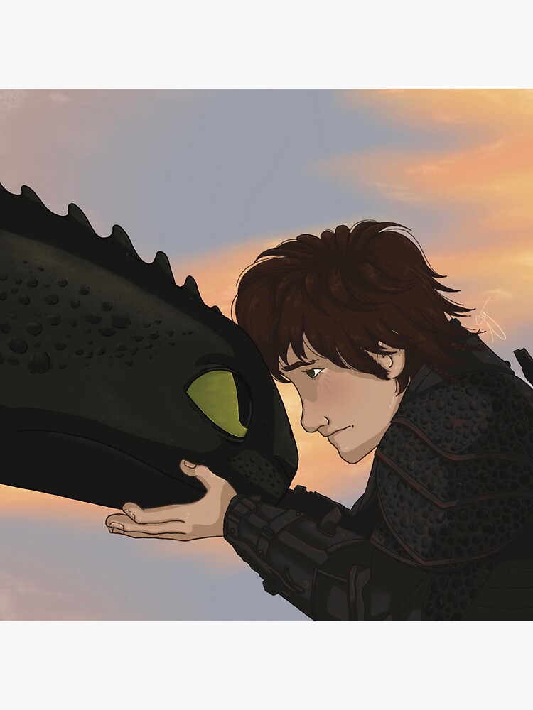 "Hiccup and toothless" Sticker for Sale by siejobsessions | Redbubble