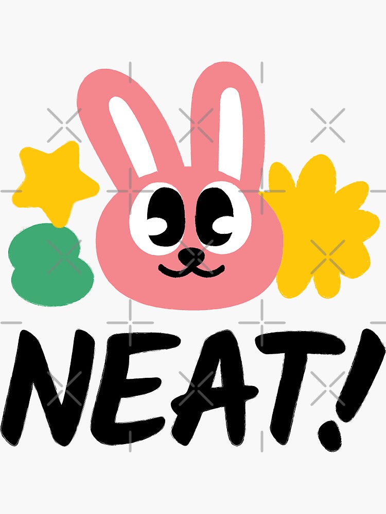 "NEAT! Rabbit Sticker, Motivation Feedback Sticker" Sticker for Sale by ...