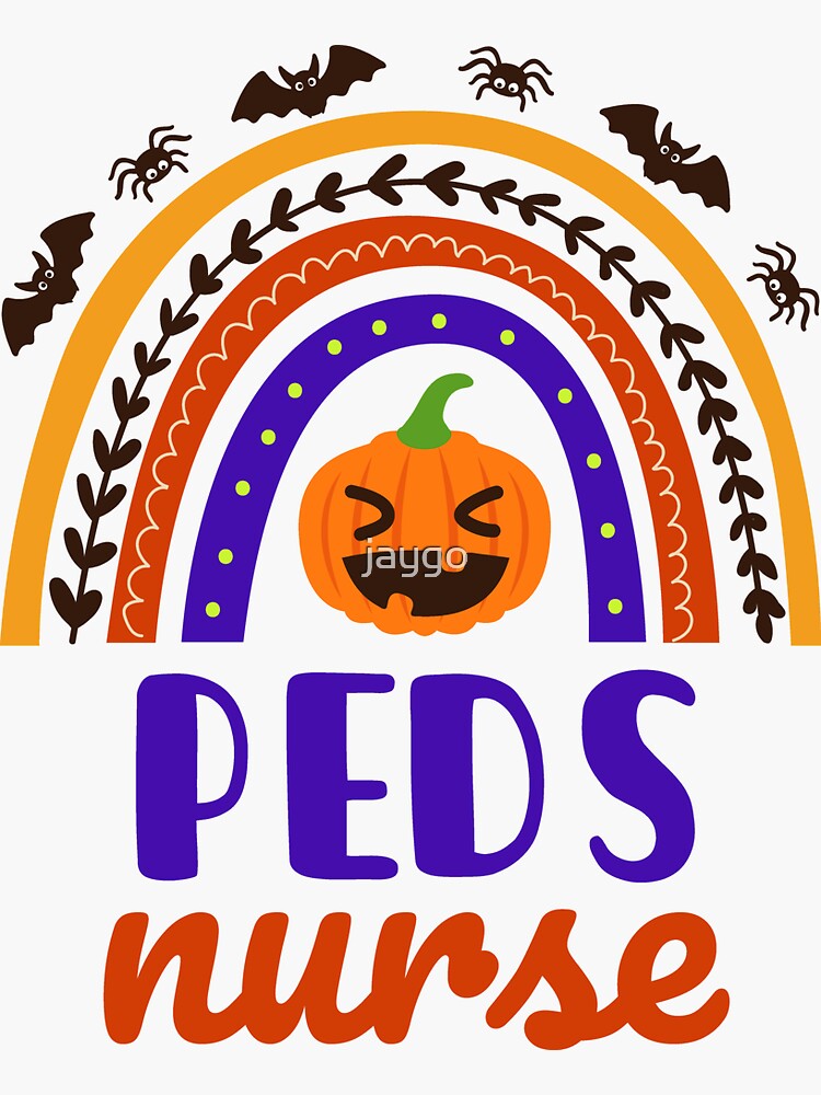 "Peds Nurse Pediatric Nursing Halloween Rainbow" Sticker for Sale by ...