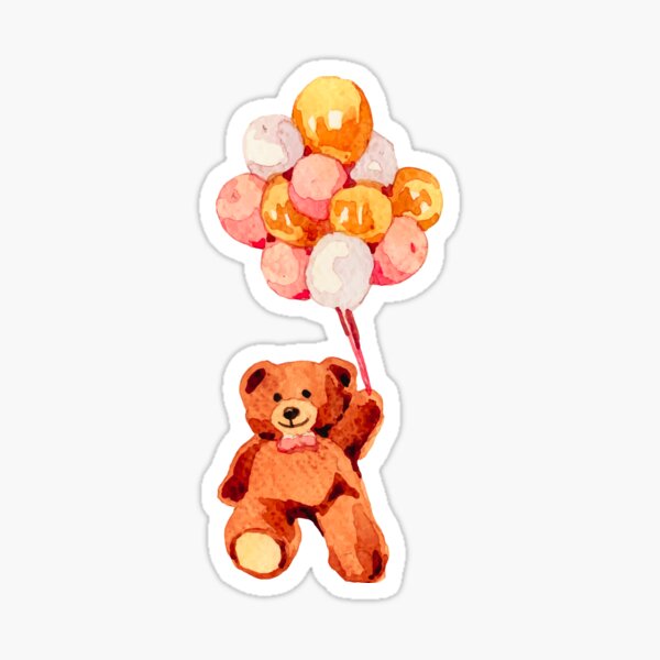 "Balloons for you teddy Bear Day" Sticker for Sale by Angels82 | Redbubble